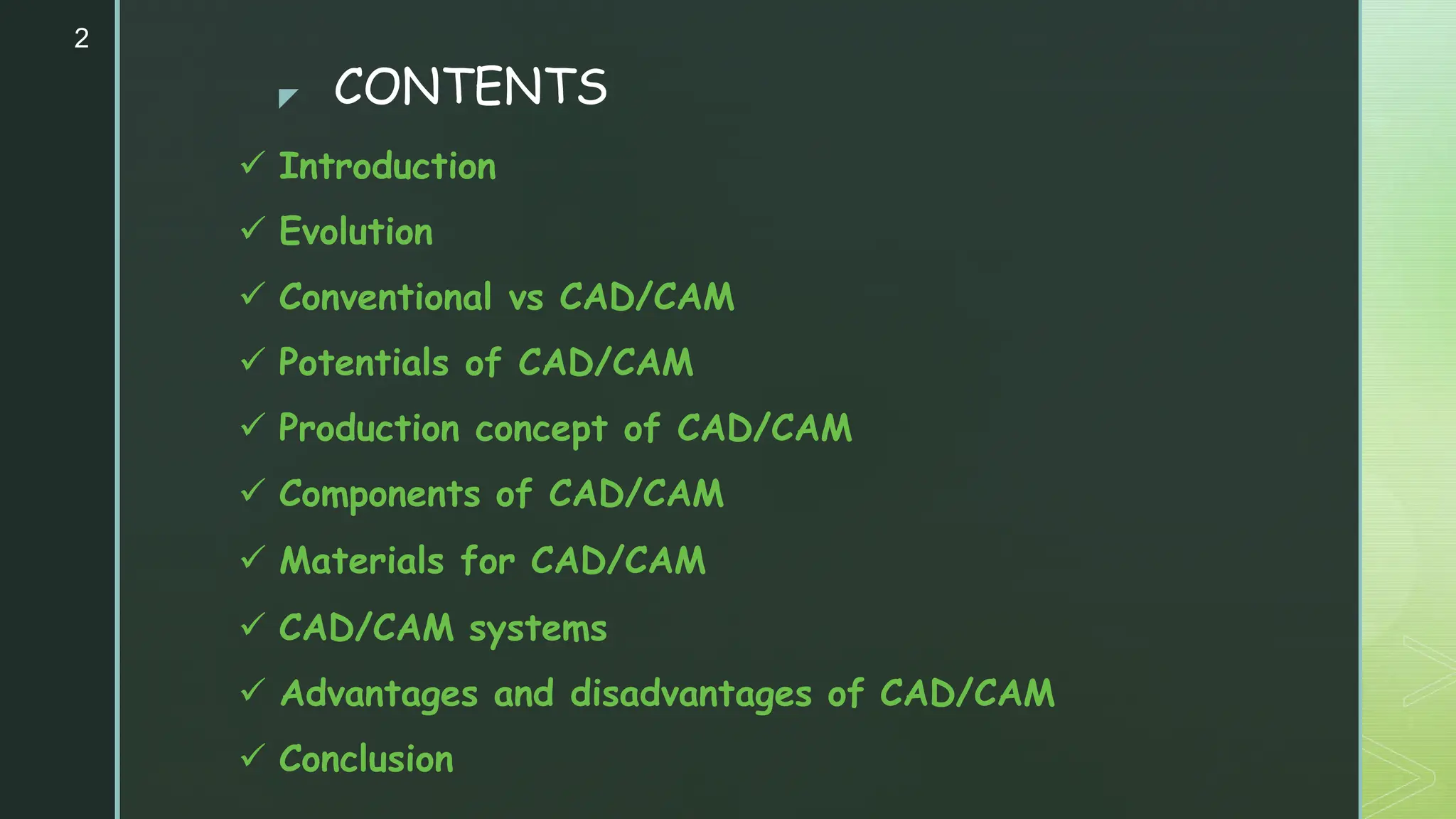 seminar 8 CAD CAM.pptx presented by third year pg | PPT