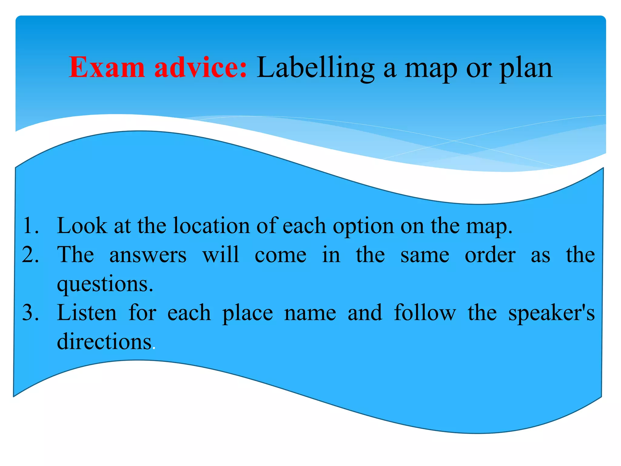 Seminar #8 listening section 2 multiple choice & labelling a map, plan ...
