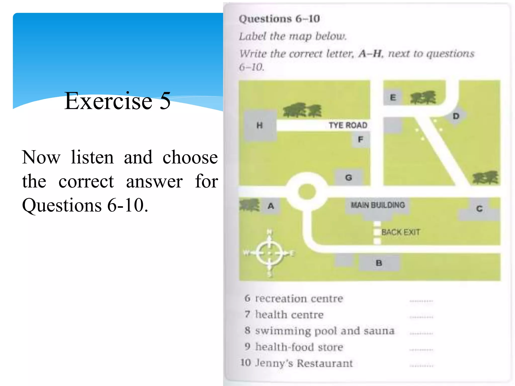 Seminar #8 listening section 2 multiple choice & labelling a map, plan ...
