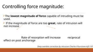 biomechanics of incisor intrusion and retraction | PPTX