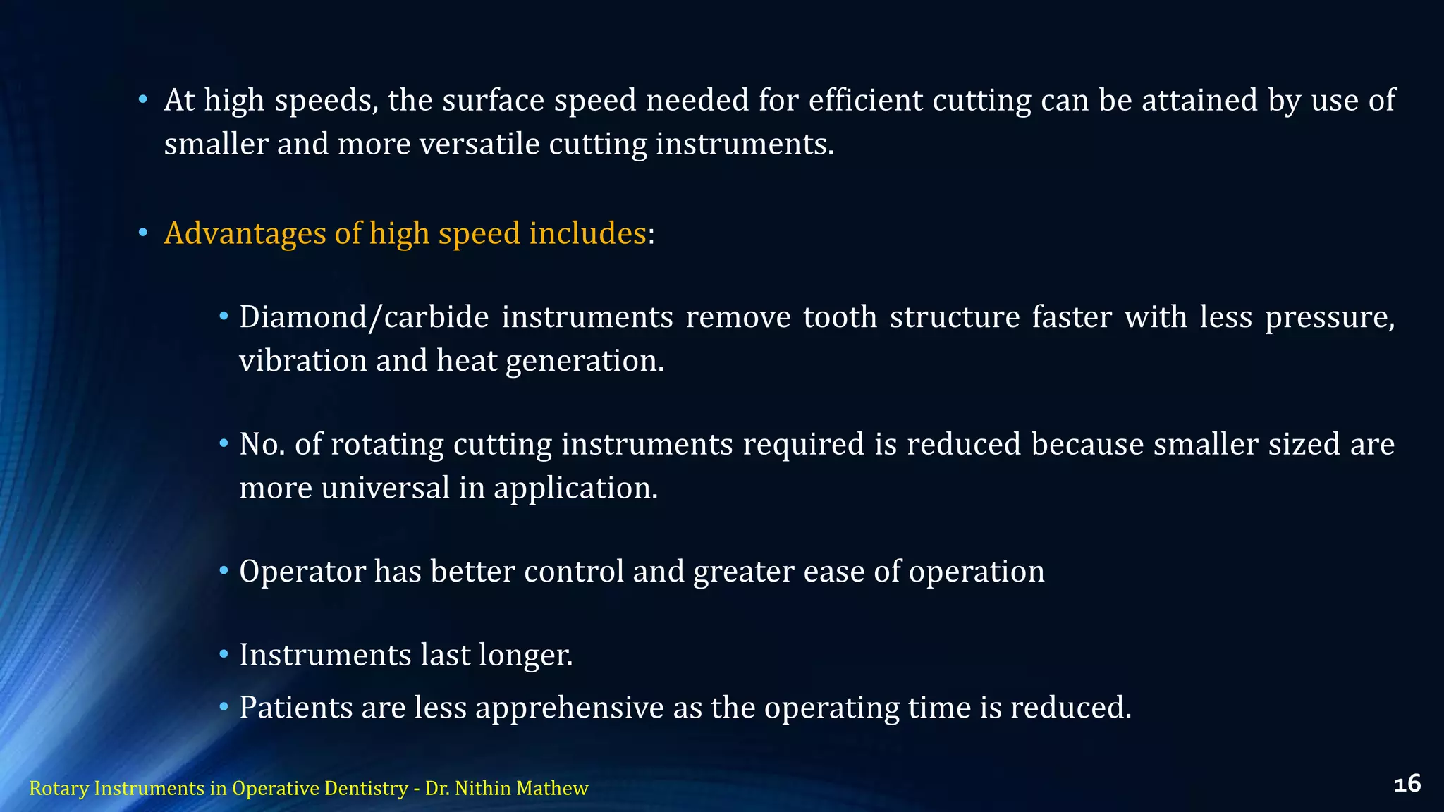 Rotary Instruments in Operative Dentistry | PDF