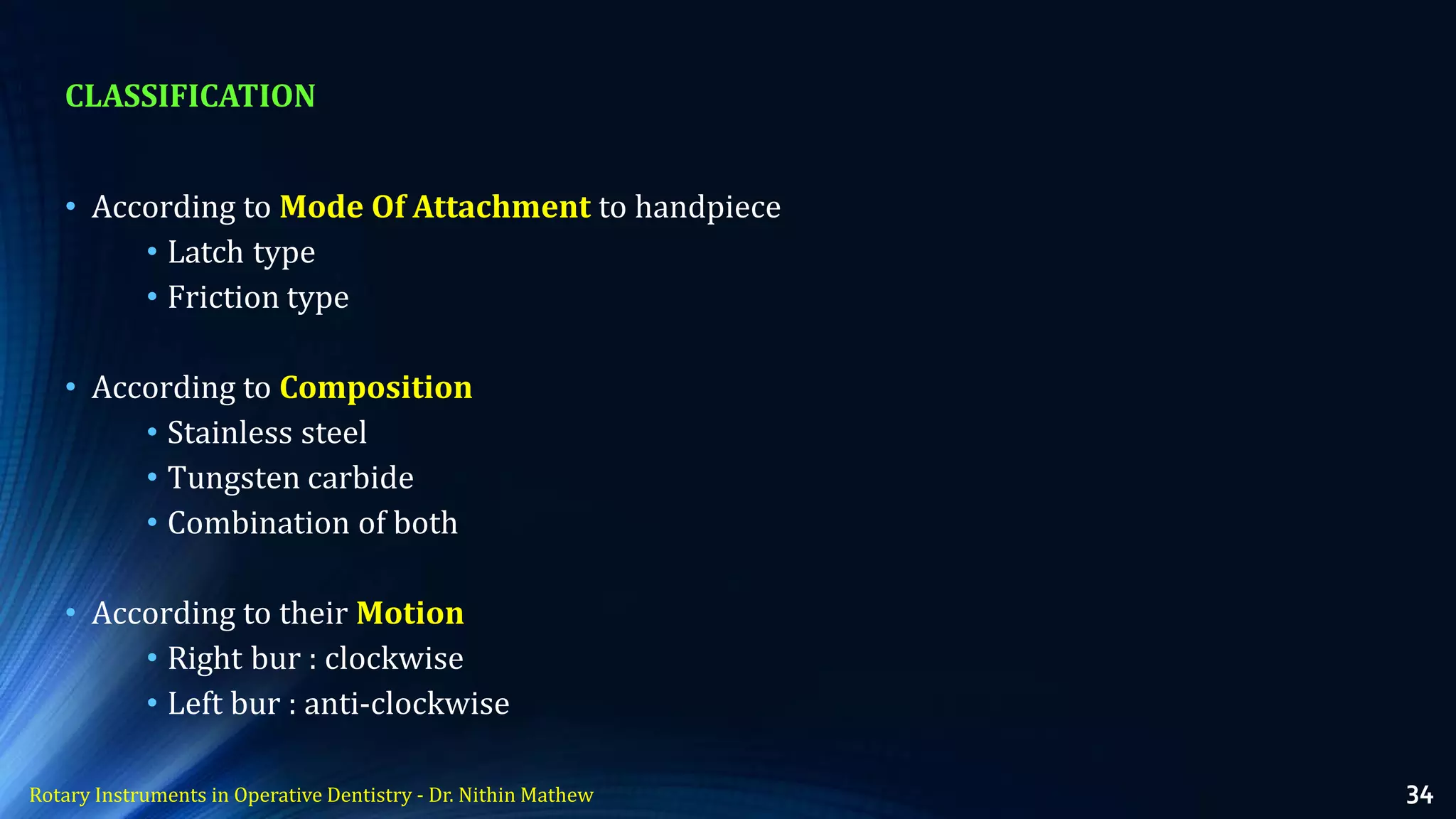 Rotary Instruments in Operative Dentistry | PDF