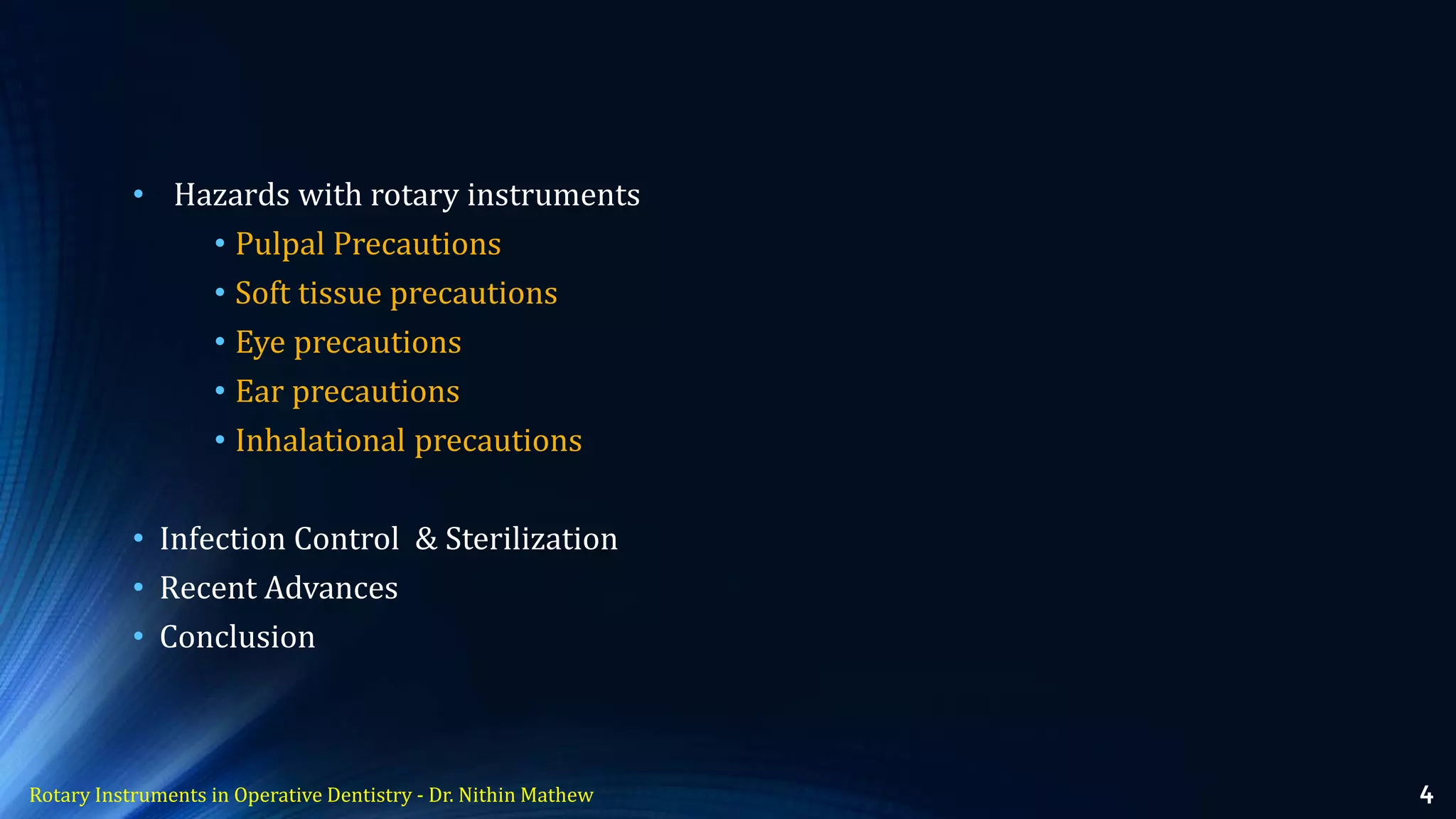 Rotary Instruments in Operative Dentistry | PDF