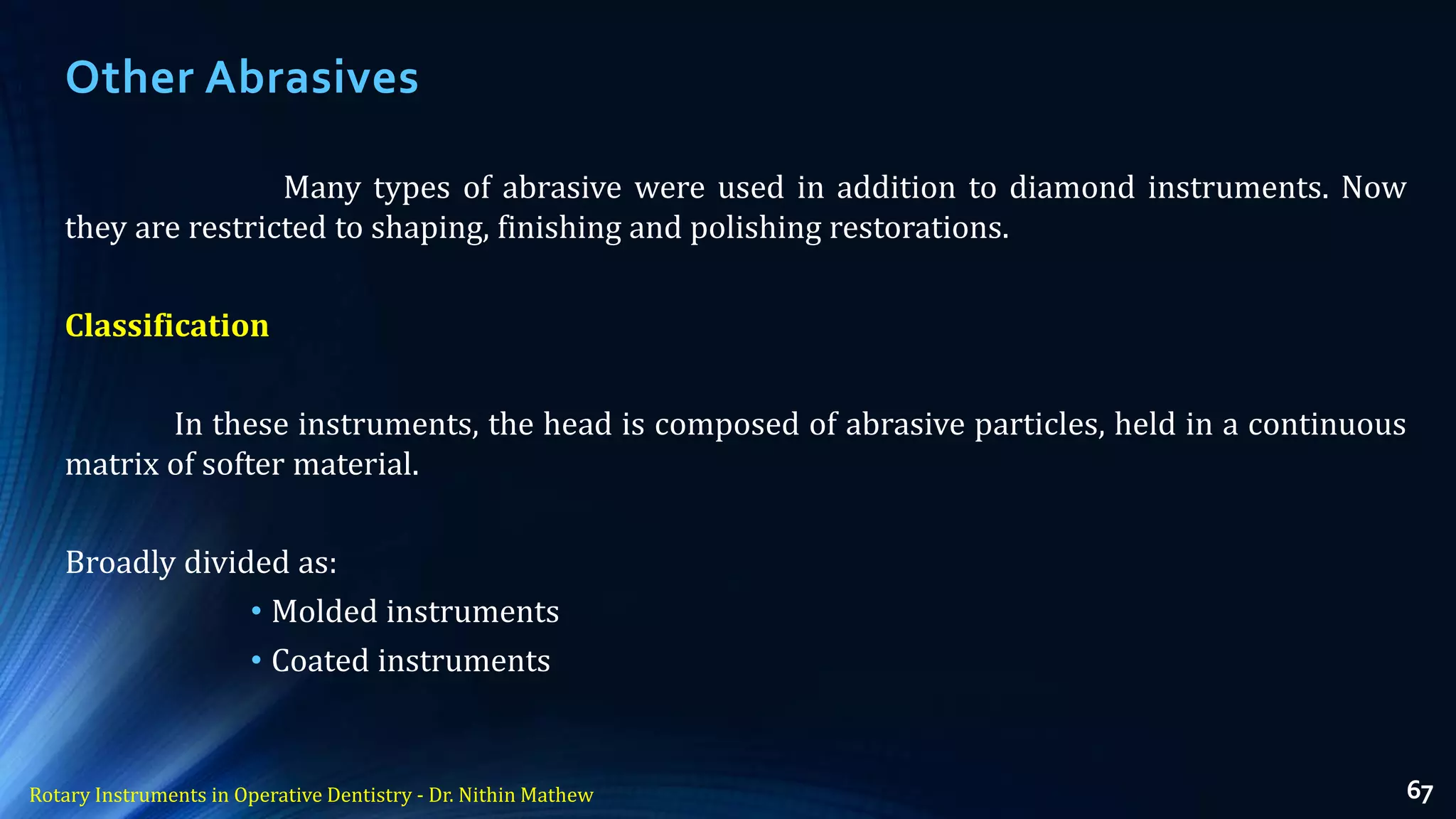 Rotary Instruments in Operative Dentistry | PDF