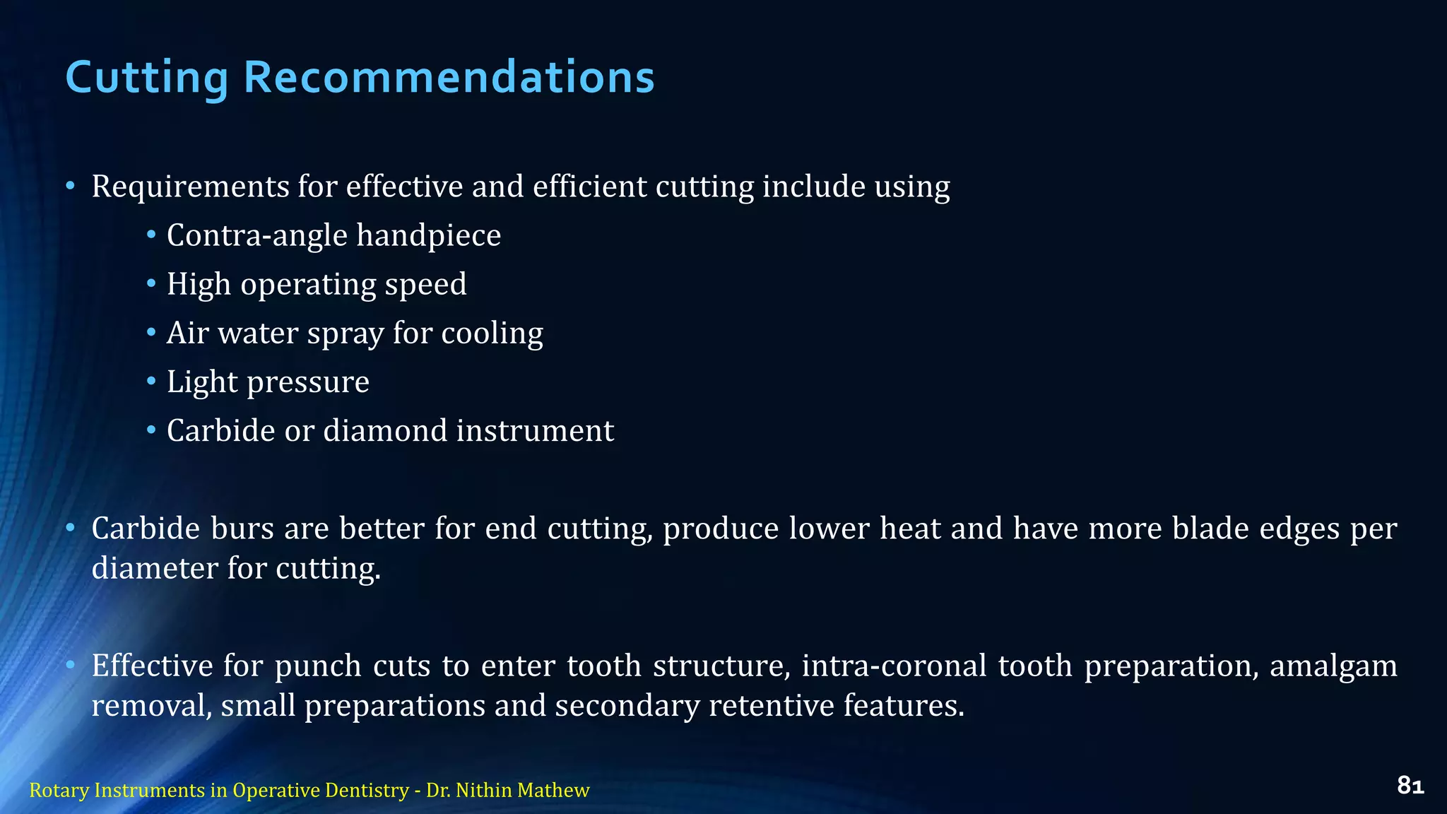Rotary Instruments in Operative Dentistry | PDF