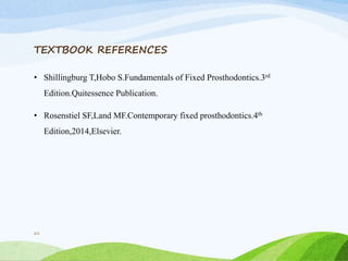 Preparation of periodontally weakened teeth | PPTX