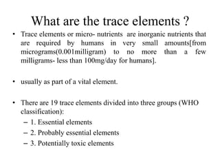Details of Trace elements in oral health | PPTX