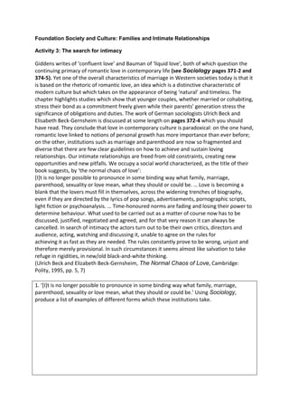 Seminar activity 3 the search for intimacy | DOCX