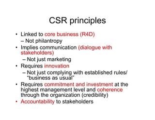 Corporate Social Responsibility at CIP: Lessons learned from working ...