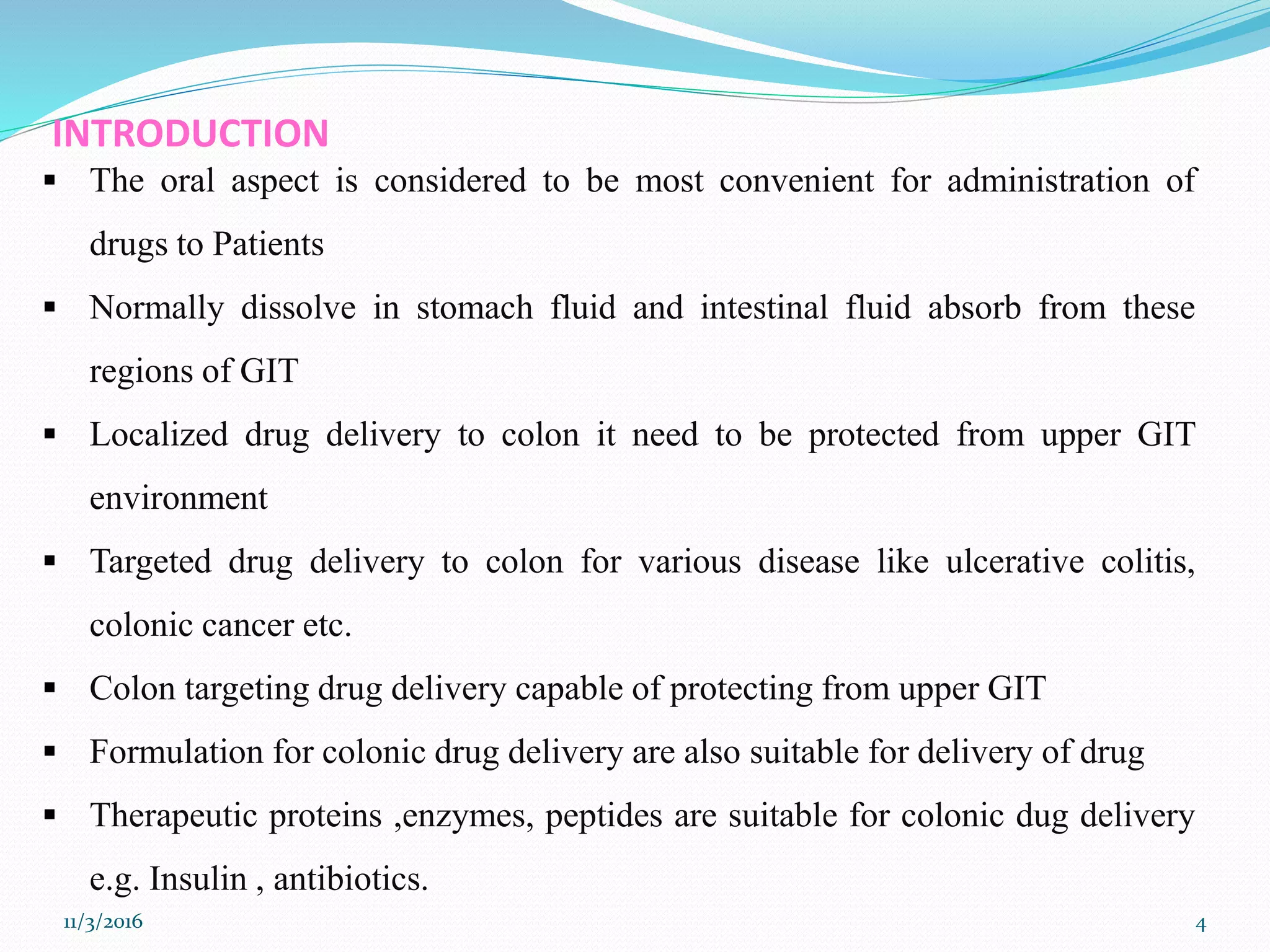 Colon specific drug delivery system approaches and application | PPT