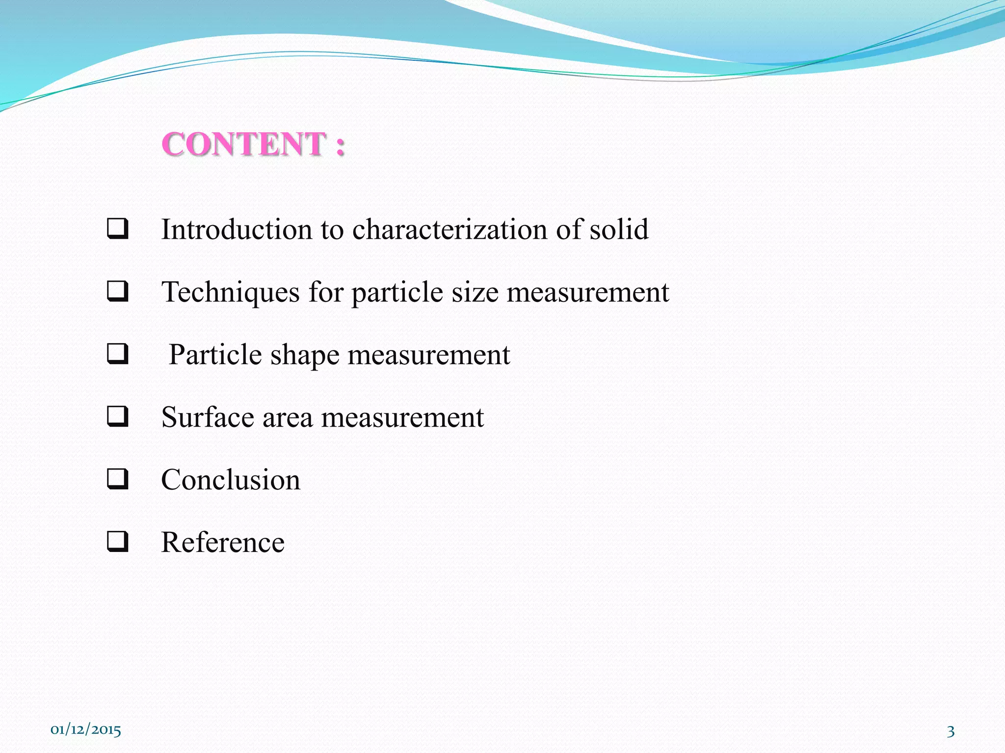 characterization of particle | PPTX