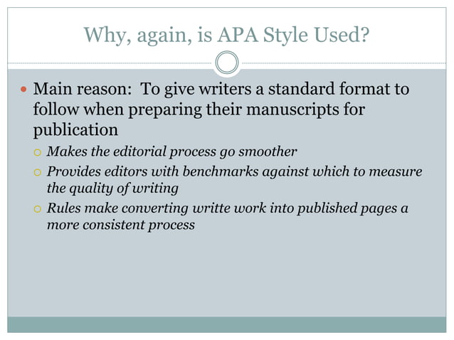 APA Style, Writing And You | PPT