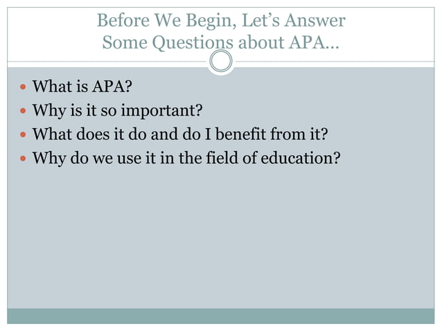 APA Style, Writing And You | PPT