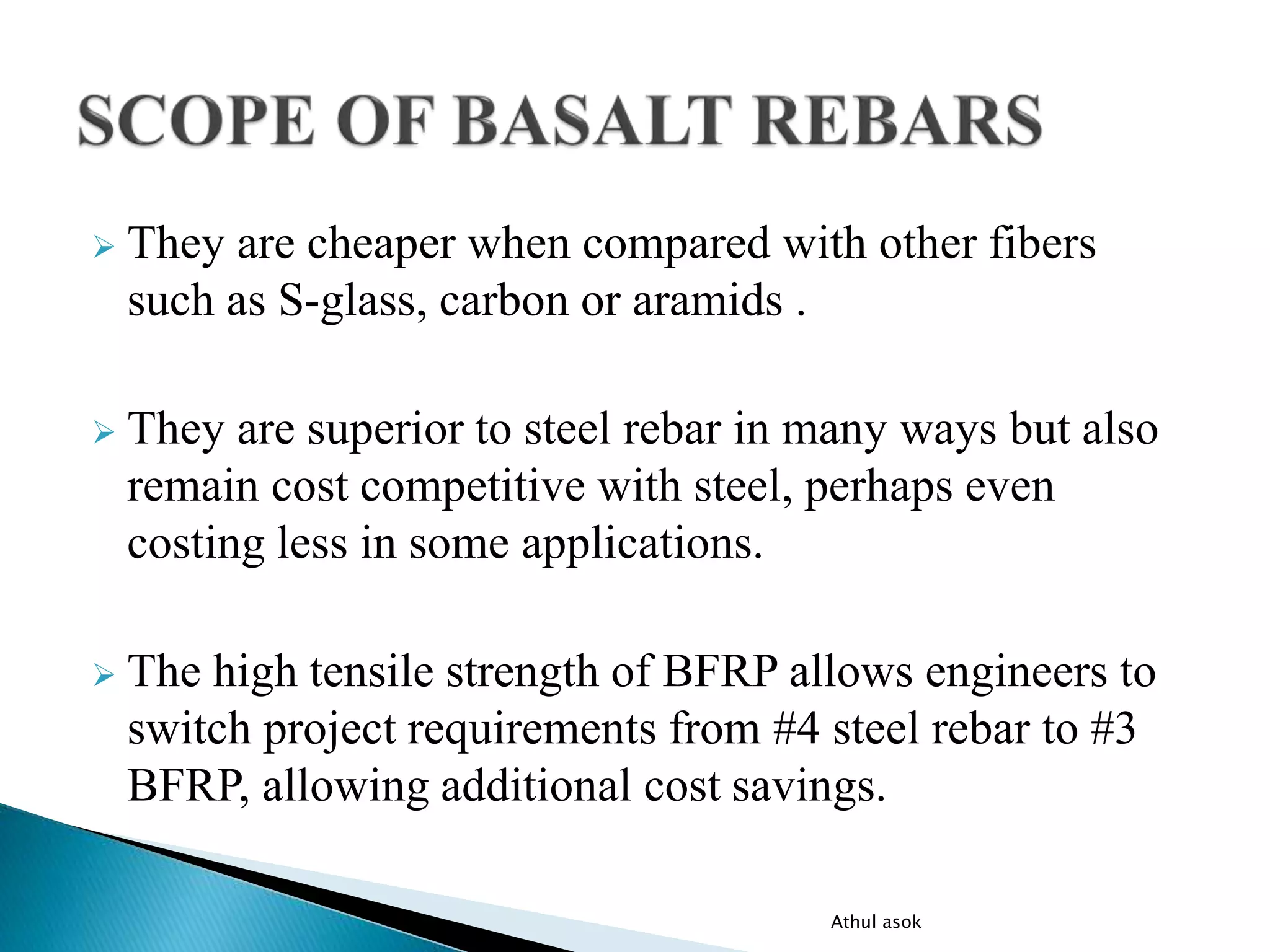 Seminar basalt fiber rebars | PPTX