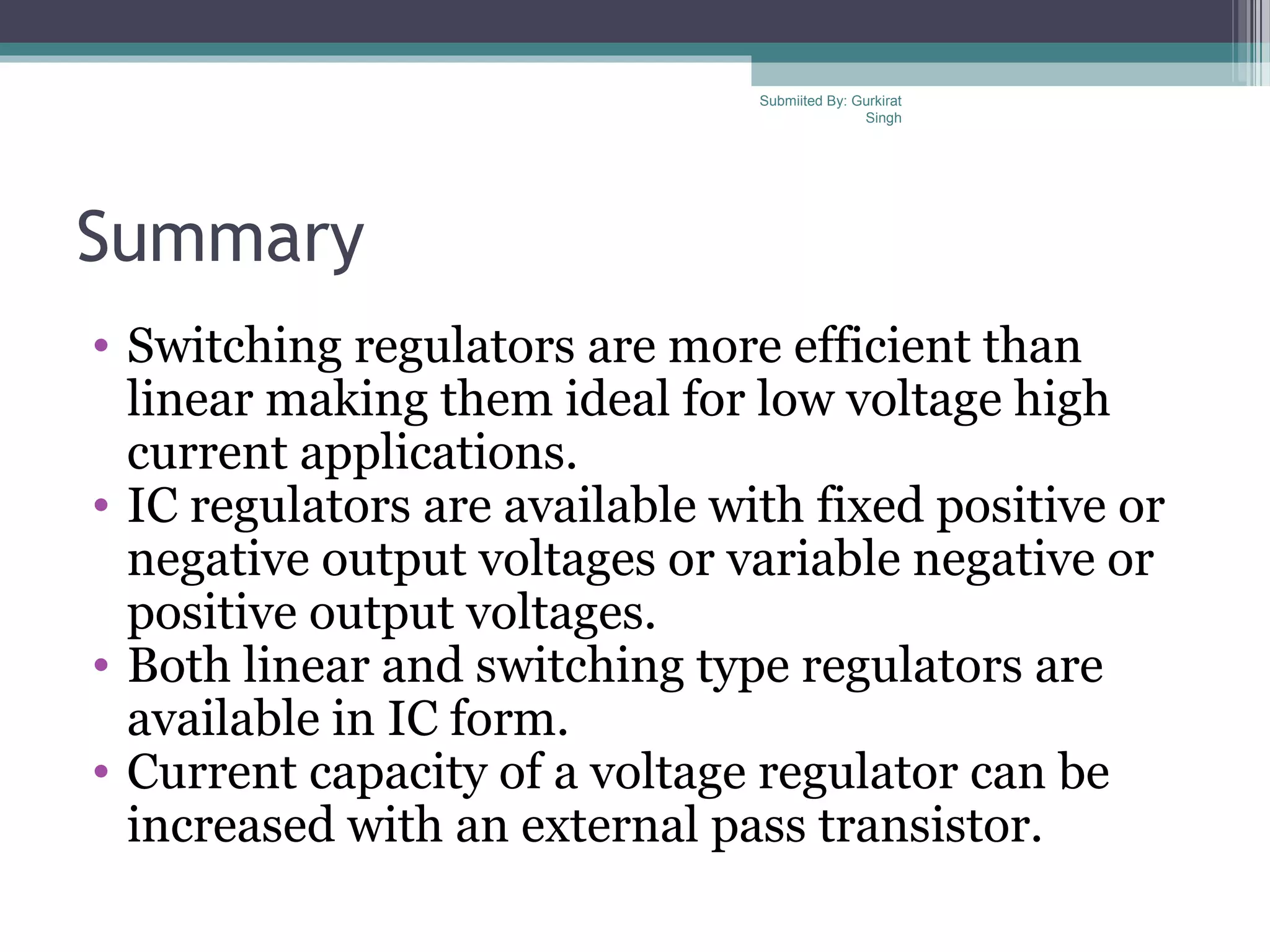 Voltage Regulators ppt | PPT