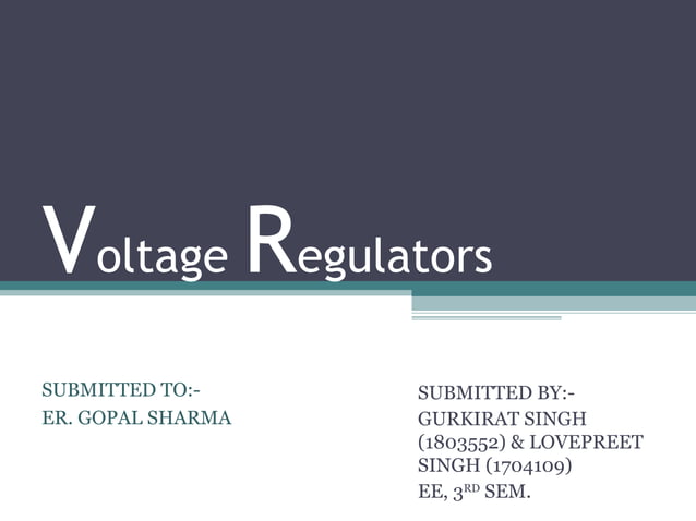 Voltage Regulators ppt | PPT