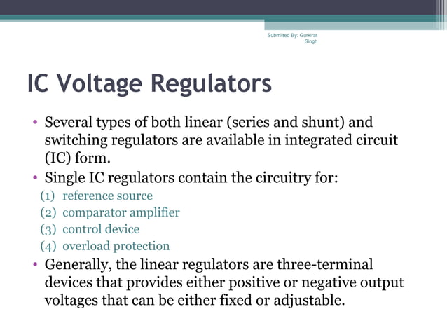 Voltage Regulators ppt | PPT