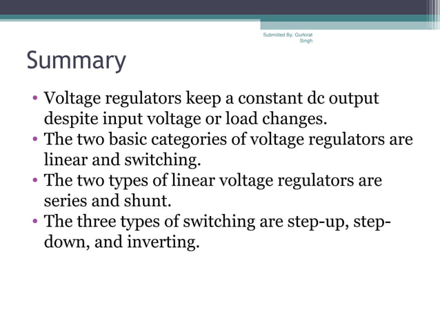 Voltage Regulators ppt | PPT