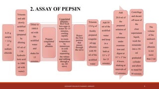 Preparation, Identification and Analysis of Drug (Pepsin) of natural ...