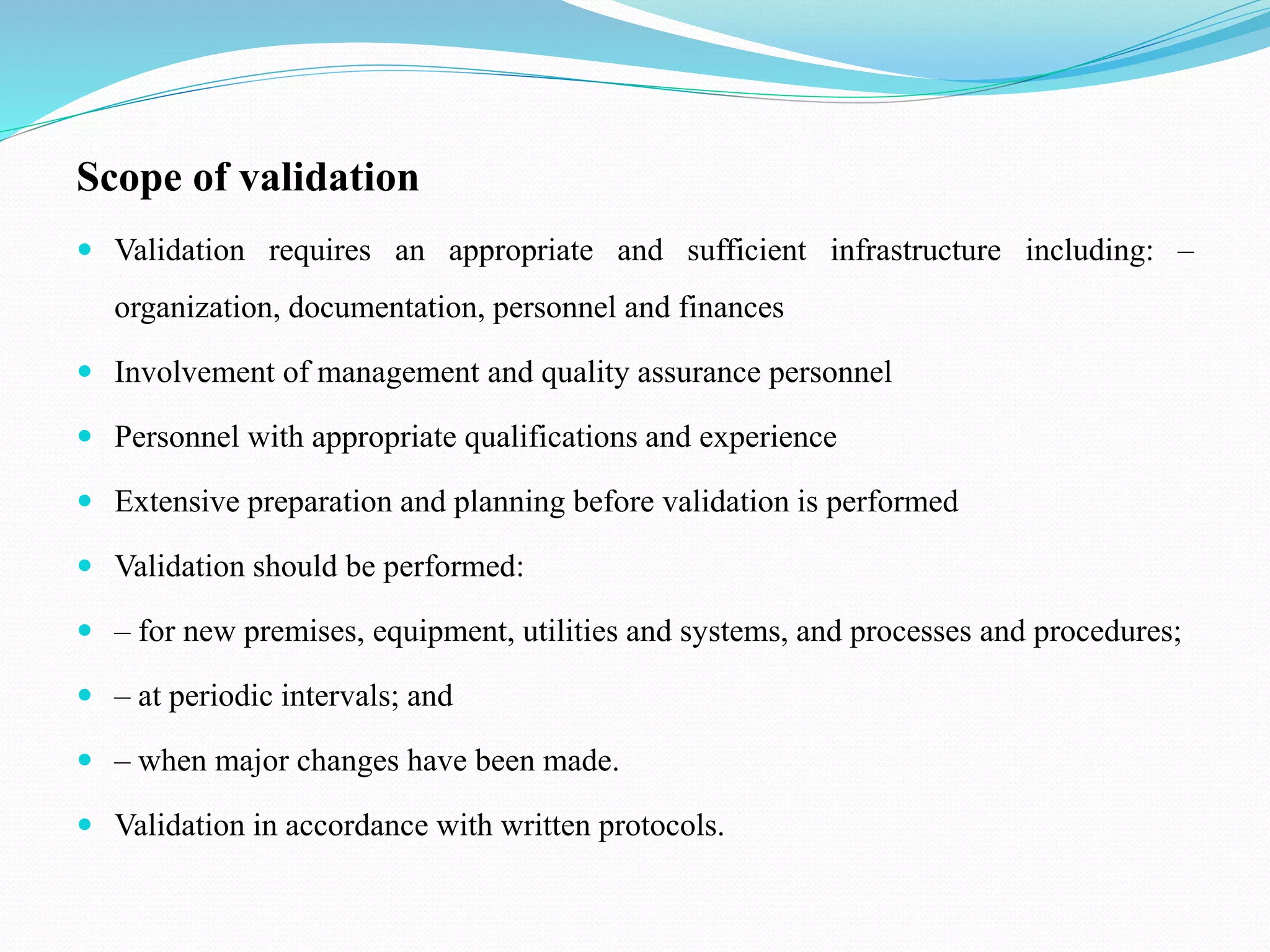 Pharmaceutical validation, Quantification, streamlining, validation masterplan. | PPTX