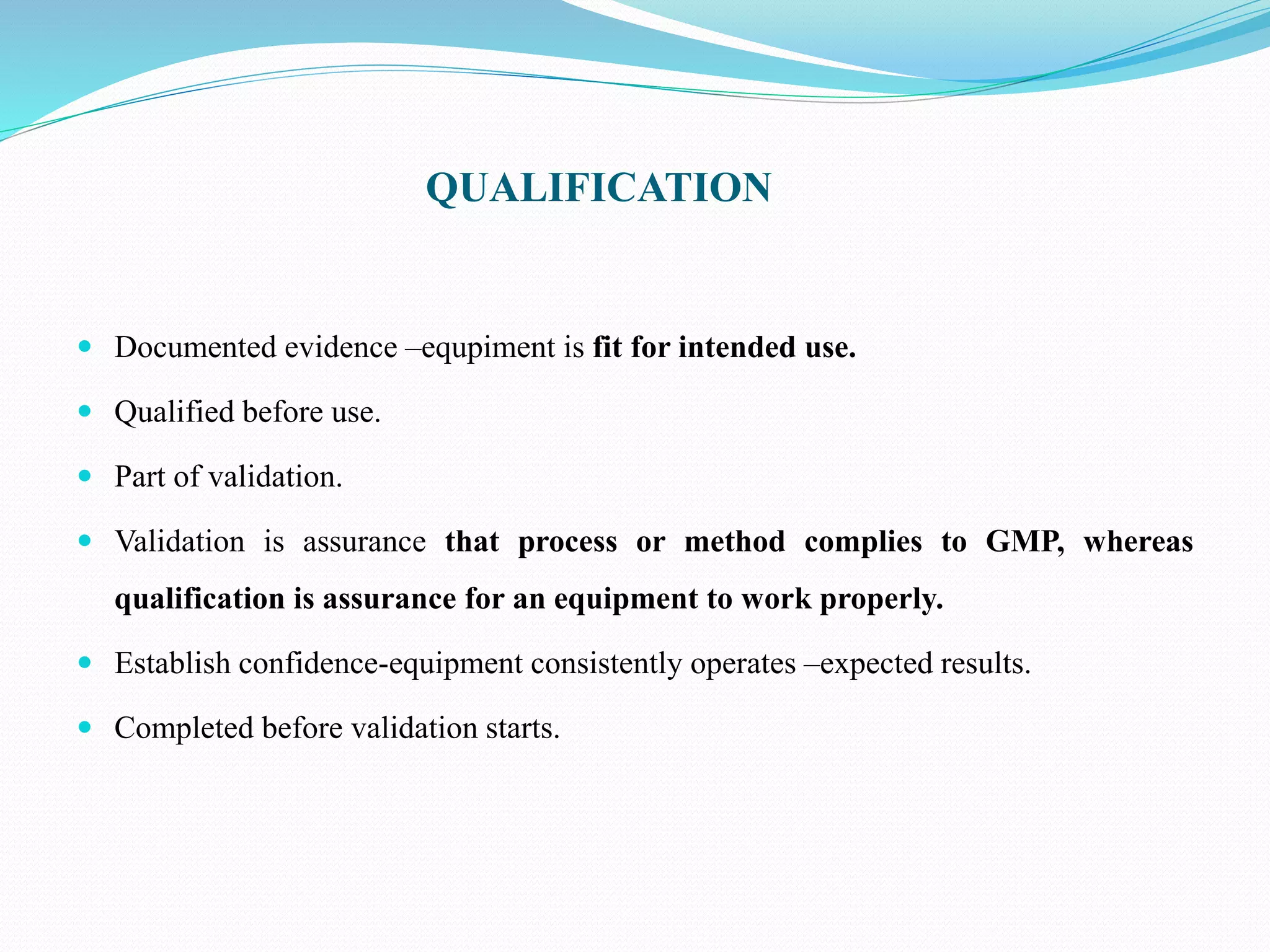 Pharmaceutical validation, Quantification, streamlining, validation masterplan. | PPTX
