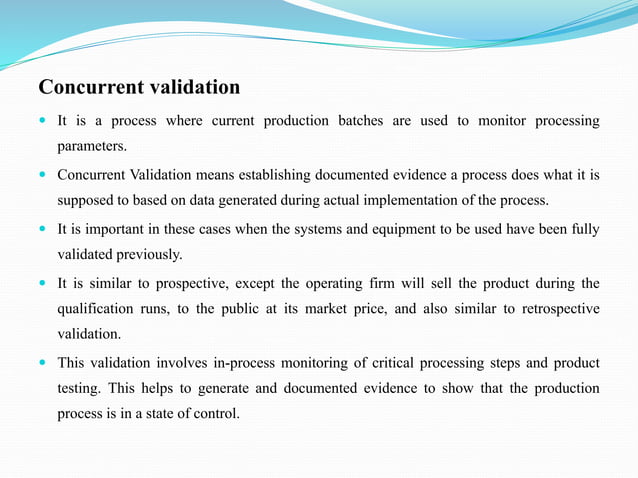 Pharmaceutical validation, Quantification, streamlining, validation masterplan. | PPTX