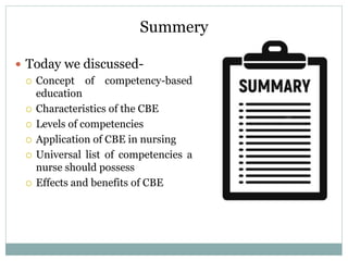 Competency Based Education and its implementation in Nursing profession ...