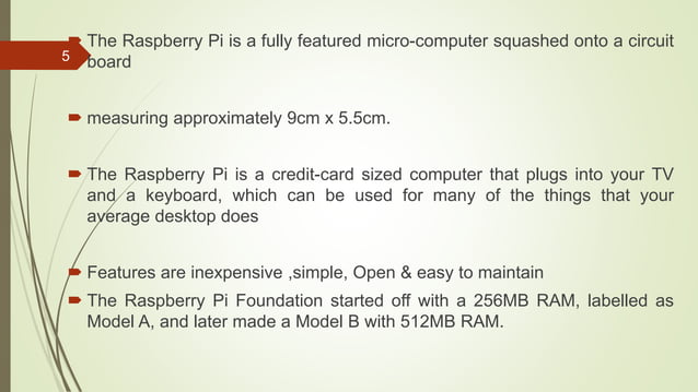 raspberry pi and robots | PPTX | Operating Systems | Computer Software and Applications