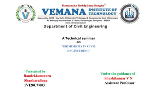BIOMIMICRY IN DEPARTMENT OF CIVIL ENGINEERING PPT | PPTX