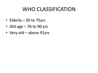 Clinical problems of aging - Geriatrics Health Issue | PPTX