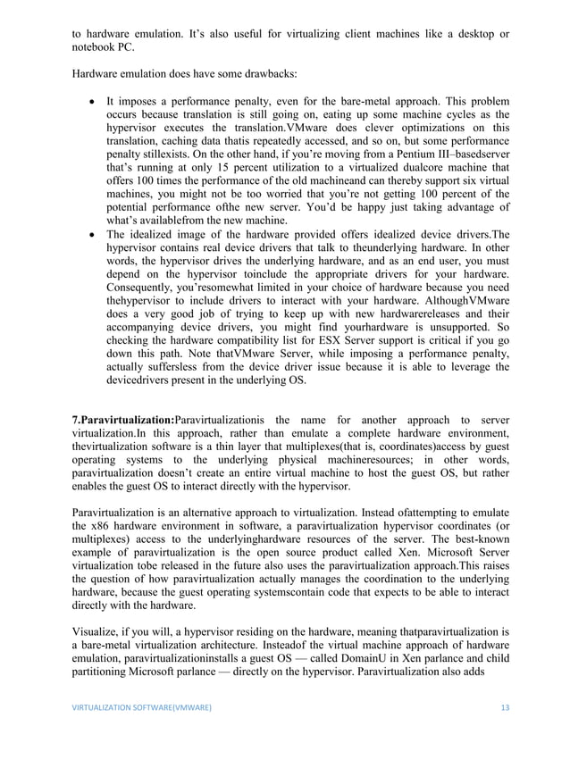 Virtualization using VMWare Workstation and Cloud Computing | DOCX ...