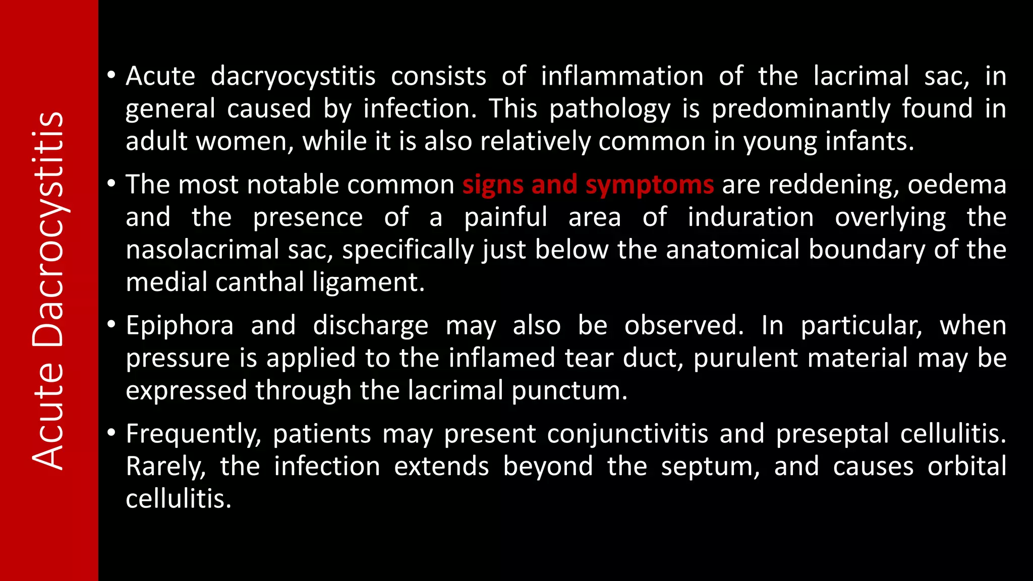 Dacrocystitis: Diagnosis and Management | PPTX
