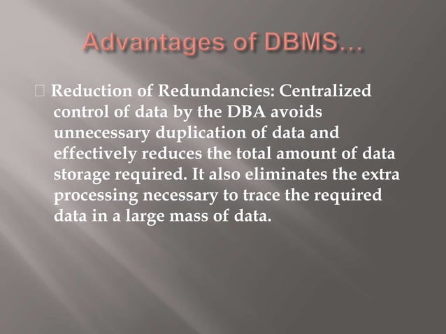 Advantages Of Dbms Pptx Databases Computer Software And Applications