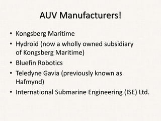 Autonomous Unmanned Vehicles | PPTX