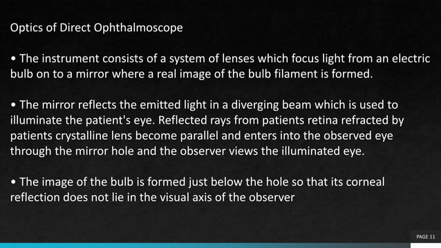 Direct ophthalmoscope | PPTX | Eye and Vision Conditions | Diseases and ...