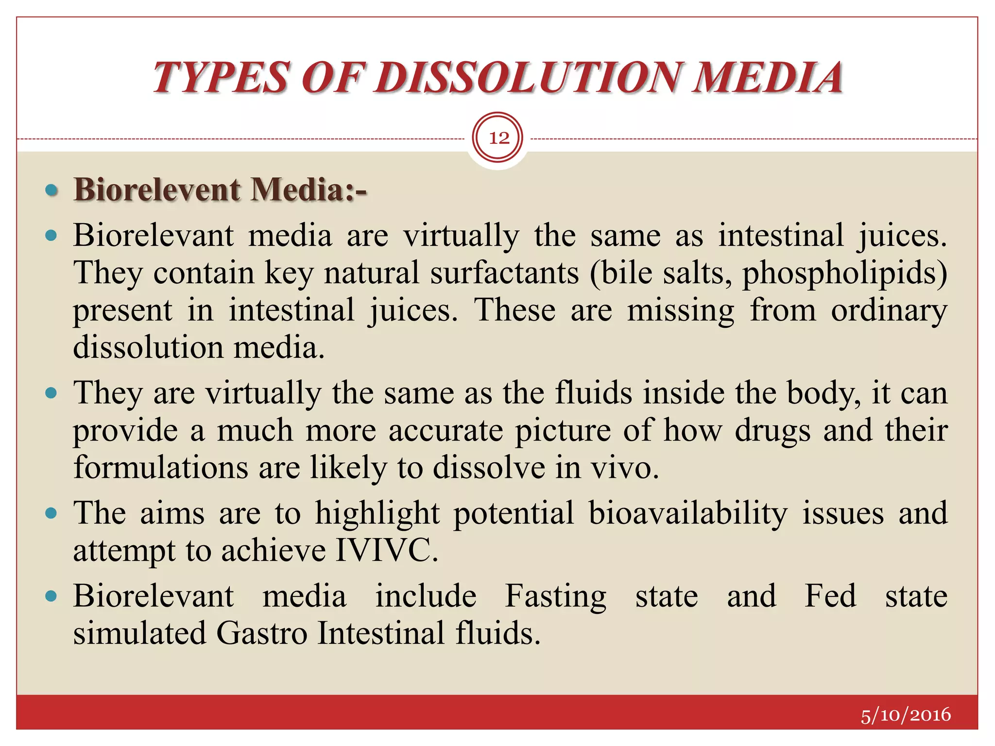 Seminar on Dissolution Media | PPTX