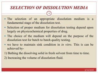 Seminar on Dissolution Media | PPTX