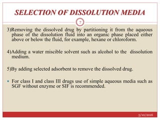 Seminar on Dissolution Media | PPTX