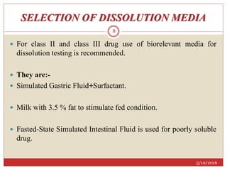 Seminar on Dissolution Media | PPTX