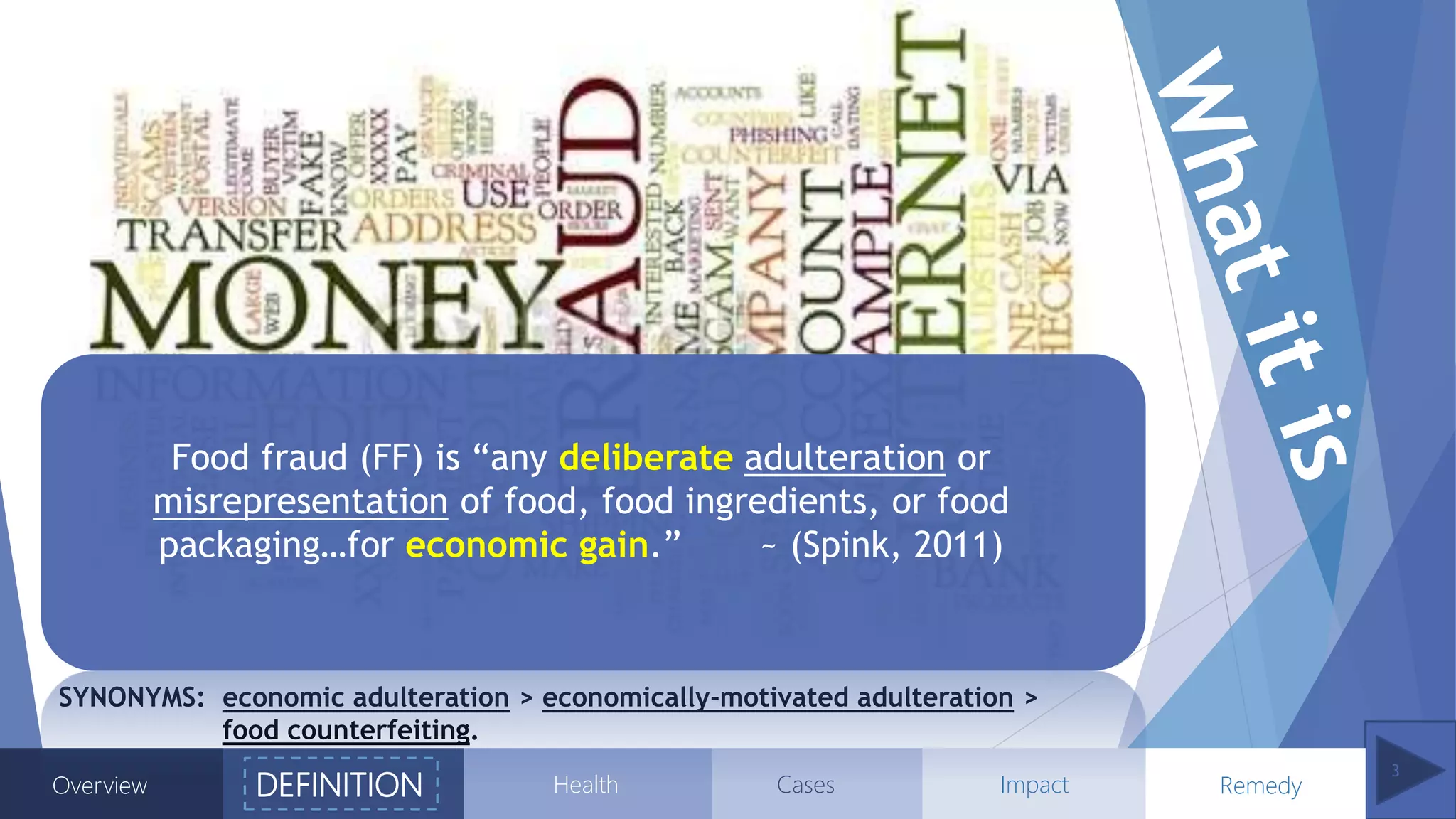 Food Fraud: Definition and Remedy | PPTX