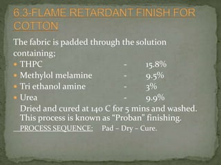 FLAME RETARDANT FINISH ON TEXTILES | PPTX