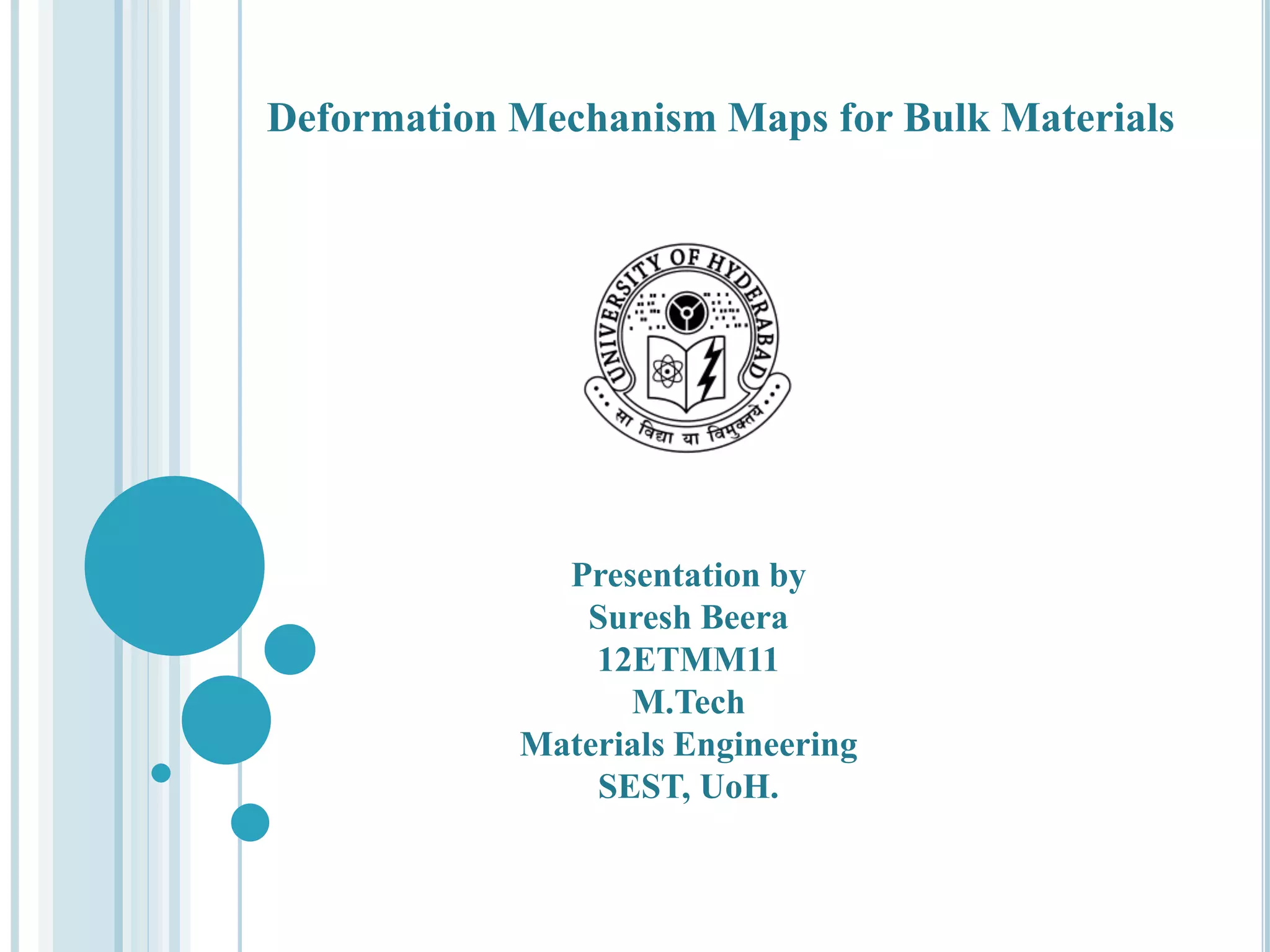 dislocation-Deformation Mechanism Maps for Bulk Materials | PPTX
