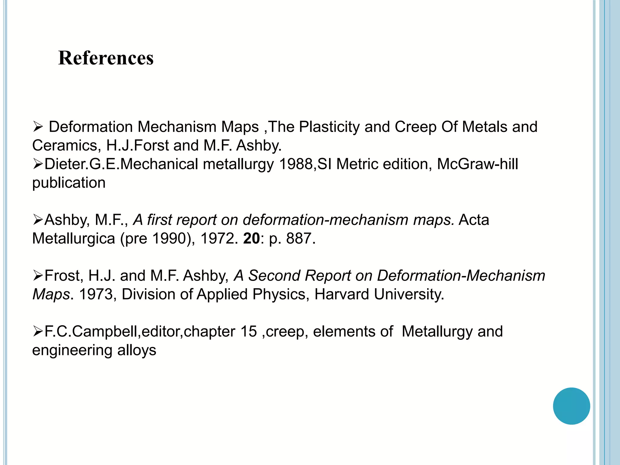 dislocation-Deformation Mechanism Maps for Bulk Materials | PPTX