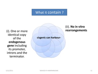 cisgenesis and intragenesis | PPTX