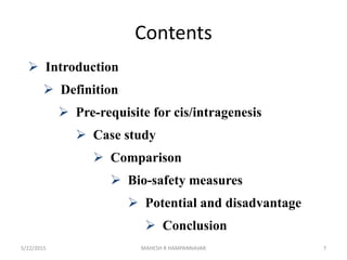 cisgenesis and intragenesis | PPTX