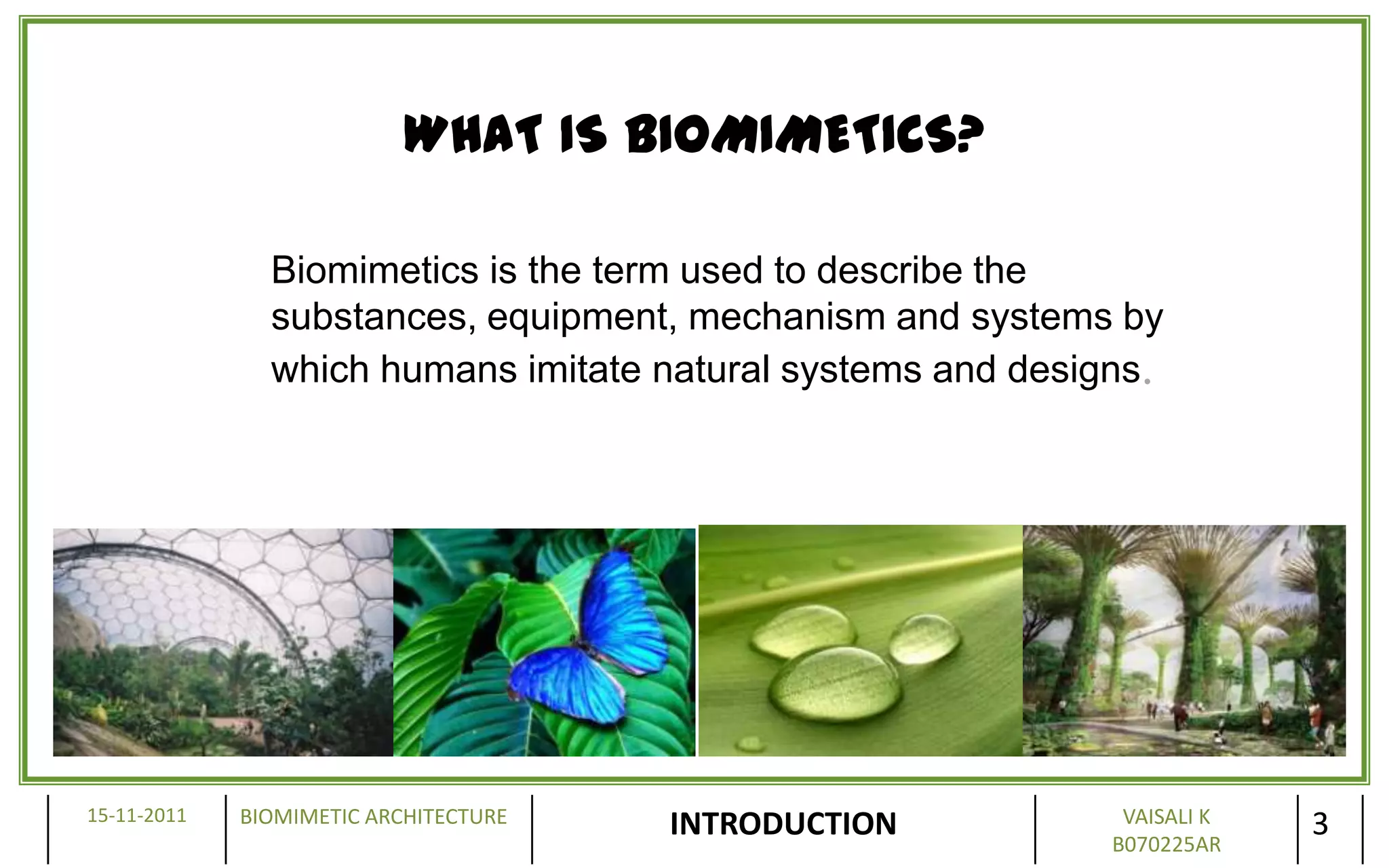 BIOMIMETIC ARCHITECTURE | PPTX