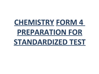 Seminar form 4= revision on intro to chemistry, structure of atoms ...