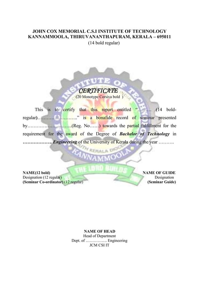 SEMINAR FORMAT-final.doc | Desktop Publishing | Computer Software and Applications