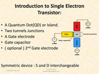 SINGLE ELECTRON TRANSISTORS | PPTX