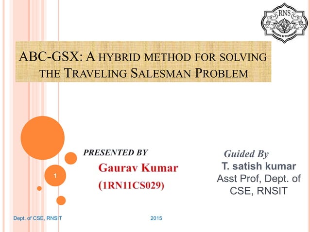 ABC-GSX:Hybrid method to solve TSP | PPT